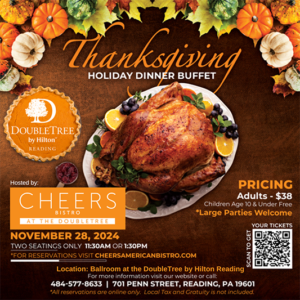 Thanksgiving Holiday Dinner Buffet – Cheers Bistro at the DoubleTree